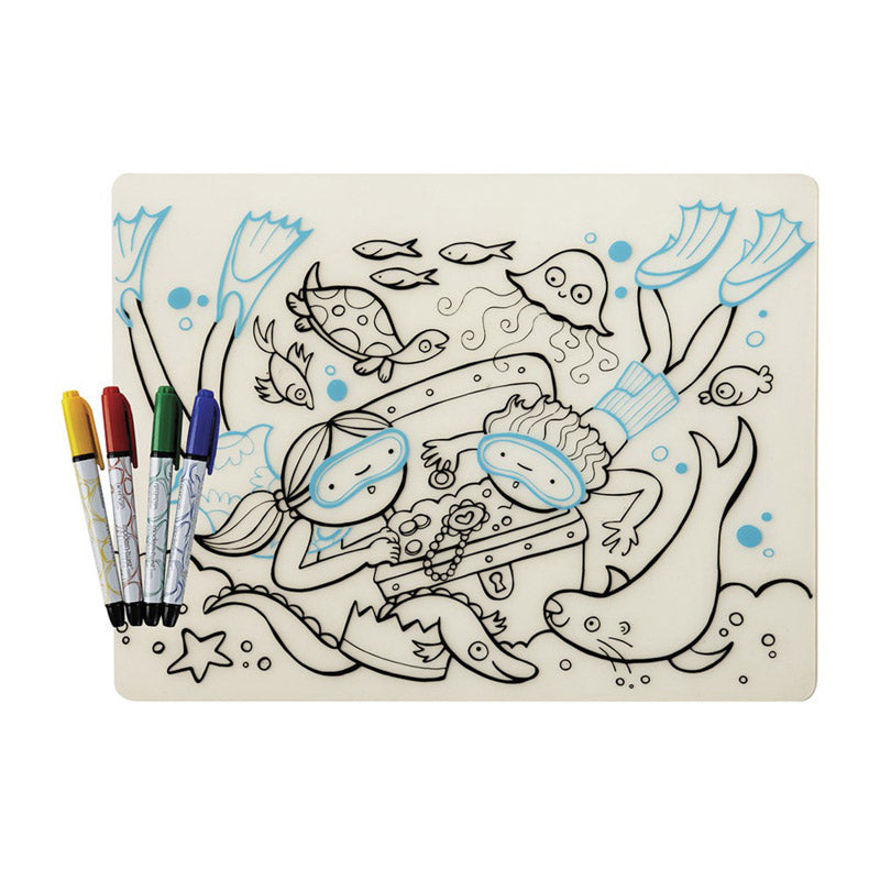 Mark-Mat Silicone Placemat With Markers - Treasure Chest – Beans and Jazz